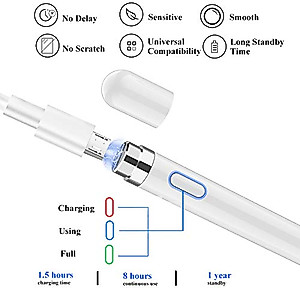 Stylus Pen Touch Screen Pencil: Active Stylus Pens Compatible for Apple iPhone iPad HP DELL Tablet Phone Laptop Chromebook Kindle Fire - Fine Point Digital Capacitive Drawing Pencil
