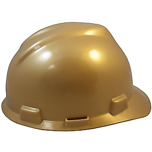 MSA V Cap Style Hard Hats w/FasTrac III Suspensions and Handy Tote Bag - Gold