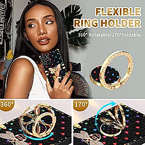 Loheckle for Square iPhone 14 Pro Max Case, Designer Retro Luxury Cases for Women with Ring Stand Holder and Lanyard, Stylish Bee Cute Cover for iPhone 14 Pro Max 6.7 Inch