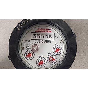 3/4” Water Meter: Plastic, NSF Certified, Multi-Jet, Cubic Feet (Horizontal Installation)