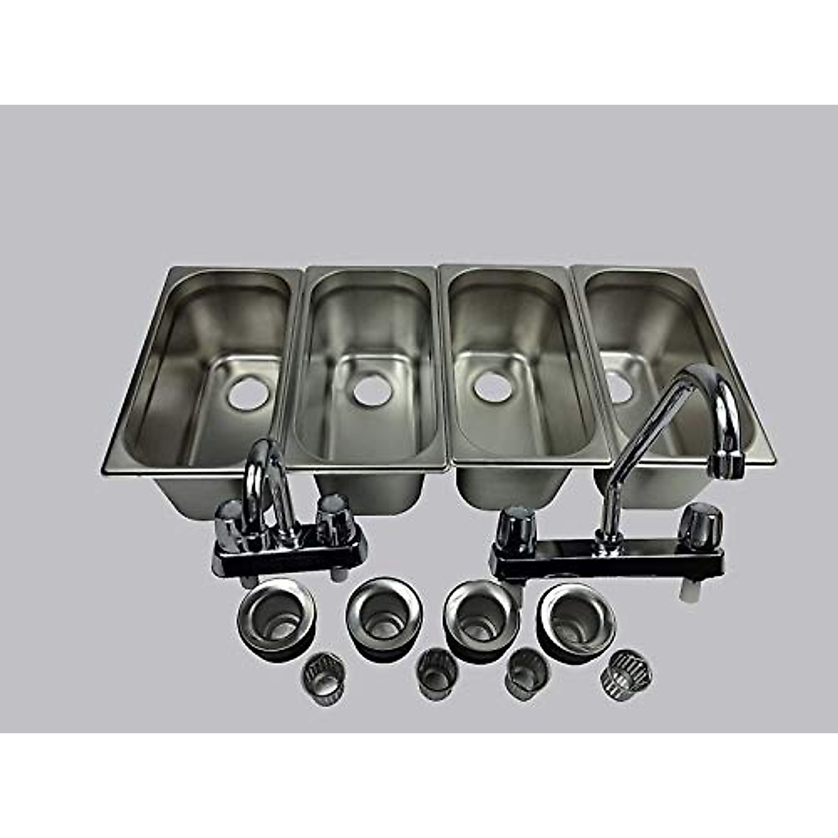 Standard 4 Compartment Sink Set & Hand Washing for Concession Stand Food Trailer