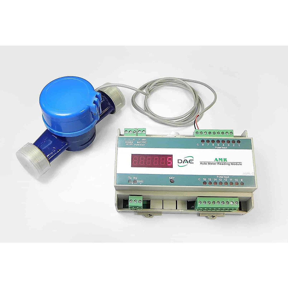 DAE PD-100 1" Non Lead NSF61, IP68 Positive Displacement Water Meter, 1" NPT Couplings, Pulse Output, Gallon