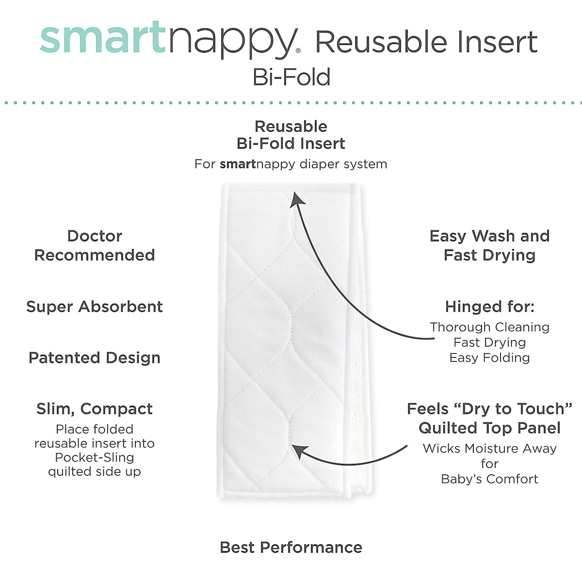 Amazing Baby Hybrid Cloth Diaper Cover/Swim Diaper, Newborn, Sz 1 (8-15 lbs), Use Boosties Disposable or Reusable Inserts, Blue Jean, SmartNappy Set: Cover + Tri-Fold + Booster Pad