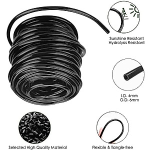 Misting Cooling System 82ft Outdoor Misting Line 25m with 21 Brass Mist Nozzles 3/4" Brass Adapter for Patio Misting System Pre-Assembled Outdoor Mister for Garden Greenhouse Trampoline Playground