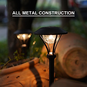 GOODSMANN Low Voltage Path Lights Landscape Lighting 1 Watt LED 60 Lumens Flood Lights with Metal Stake for Garden Yard Patio Area Outdoor Lighting (4 Pack) 9920-2104-04