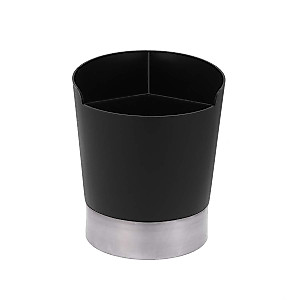 Hemoton Kitchen Utensil Organizer and Drainer,Utensil Holder Caddy Flatware Caddy Cutlery Holder Cutlery Drainer with 3-Compartment(Black)