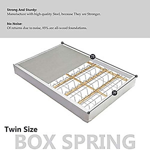 Greaton 4-Inch Fully Assembled Low Profile Metal Traditional Box Spring/Foundation for Mattress, Twin