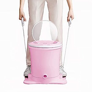 Manual Clothes Dryer Portable Mini Dryer Compact Spin Dryer Non electric Laundry Dryer for RV, Camping, School, Apartment, Dorm (Pink)