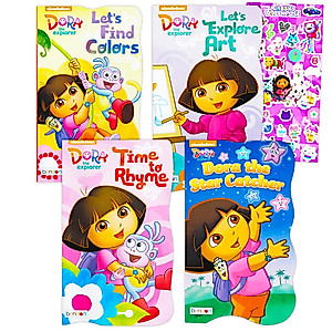 Nickelodeon Dora the Explorer Board Books for Kids Toddlers ~ Bundle with 4 Dora Board Books Plus Stickers (Dora Board Books)