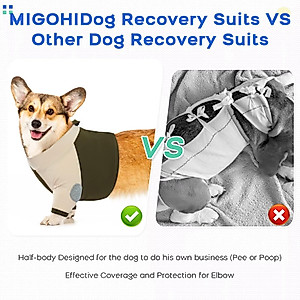 MIGOHI Dog Suit for Surgery Recovery,Dog Recovery Sleeve Front Leg,Recovery Suit for Male and Female,Dog Sleeve to Prevent Licking,Dog Leg Sleeve Medium Size Dog,Army-Green,M