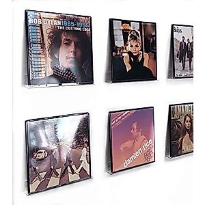 IEEK 6 PCS Vinyl Record Shelf Wall Mount,Clear Acrylic Album Record Holder Display Shelf,Display Your Daily Listening in Style