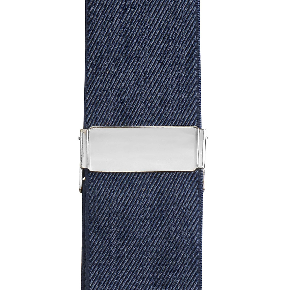Buyless Fashion Suspenders For Men - 48" Adjustable Straps 1 1/4" - Y Back With Clips And Buttons - 5120-Navy