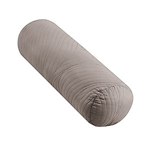 Brielle Stream Bolster Pillow, 6"x18", Light Grey