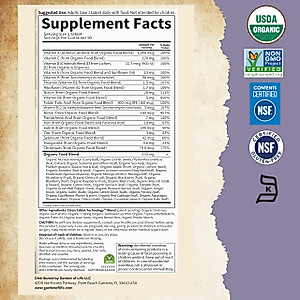 Garden of Life Organics Prenatal Vitamin: Folate for Energy & Healthy Fetal Development, Non-constipating Iron, Vitamin C, B6, B12, D3 – Organic, Non-GMO, Gluten-Free, Vegan, 90 Day Supply