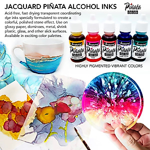 Pinata Blanco Alcohol Ink 4-Ounce, Pixiss 20ml Needle Tip Applicator Bottle and Funnel, Bundle for Yupo and Resin