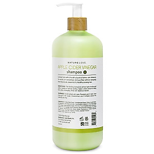 Nature Love Apple Cider Vinegar Shampoo | Clarify + Shine | Revitalize Hair and Scalp | Purifies Without Stripping | Paraben Free, Cruelty Free, Made in USA (25 oz)