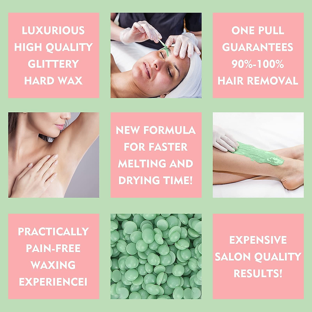 Wax Beads For Hair Removal, 10.5oz/300g Cileypia Hard Waxing Beads For Sensetive Skin, Painless Pearl Wax Beans For Women Men Eyebrow, Face, Brazilian with 10 Spatulas (Tea Tree)