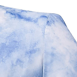 B-38 Royal Blue Tie Dye Work Office Blazer Uniform Outerwear for Man Winter Fall Floral Graphic Blazer Coats Man Button 2024 Clothes Country Concert Y2K K5 XXL