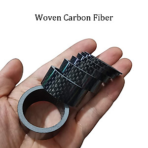 ONGHSD 9 Pieces/Set Carbon Fiber Bike Headset Spacer Kit 1/2/3/5/8/10/15/20/30mm MTB Bike Headset Rings Bicycle Headset Spacer Kit Fits for 1 1/8 Inch Road Mountain Bike Stem Spacers