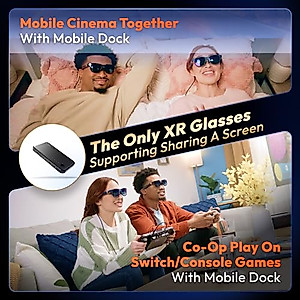 VITURE One XR/AR Glasses, 120" Full HD Display, Harman Sound, iPhone 15, Steam Deck/ROG Ally/Gaming Consoles/PC/Android, Myopia Adjustments, Electrochromic Film
