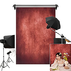 Kate 5x7ft/1.5x2.2m Red Abstract Backdrop Retro Dark Red Texture Portrait Photography Backgrounds Studio Props