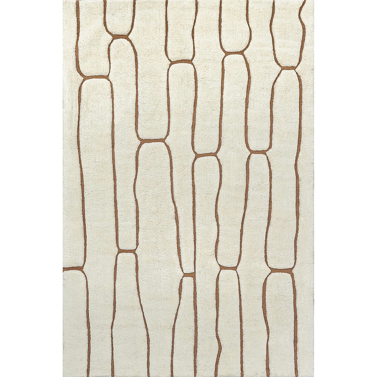 Rugs USA x Arvin Olano Nazco Abstract New Zealand Wool Area Rug, 8x10, Cream