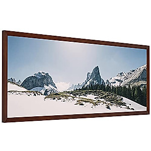 Displays2go 40" x 13.5" Extra-Wide Format Picture Frame, Wood Molding - Dark Brown Finish (PNFA40135W)