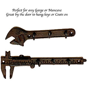 Urbalabs Western Cast Iron Rustic Country Wall Hooks Coat or Key Holder Wall Hook Mounted Decorative for Hats, Coats, Keys, Towels, Mudroom, Entryway, Mancave, Garage Bronze Finish (3 Horse Shoe Star)