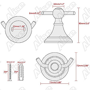 Alise Coat Hook Double Towel Robe Hook Clothes Hooks for Bathroom Kitchen Garage Table Cloakroom Wardrobe Swimming Pool,GOKE5102-B Matte Black Finish