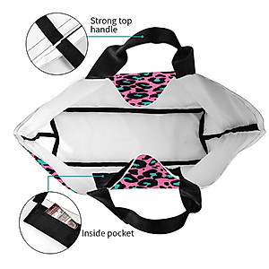 OHORTEB Tote Bag for Women, Reusable Large Ladies Shoulder Bag, Fasion Handbag for Office, Shopping, Travel (Pink Leopard)