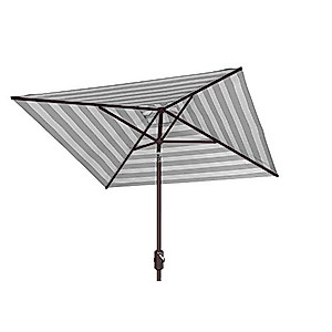 Safavieh PAT8404A Outdoor Iris Fashion Line Black and White 7'6" Square UV Protected Umbrella
