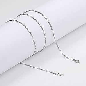 Gacimy Sterling Silver Chain Necklace for Women, 1.3mm Thin 925 Sterling Silver Cable Chain for Women Girls, 18" Length with 2" Extension Chains