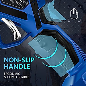 K KLEZHI Cordless Electric Pruning Shears with Colorful LED Dispaly,Cut capacity of 32mm / 1.26inches, 2 x 2 Ah Lithium Rechargeable Battery 8-10 Working Hours Blue