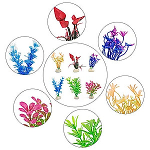 6 Pcs Fish Tank Decorations,Artificial Aquarium Plants,Used for Household or Office Aquarium Simulation Plastic Hydroponic Plants