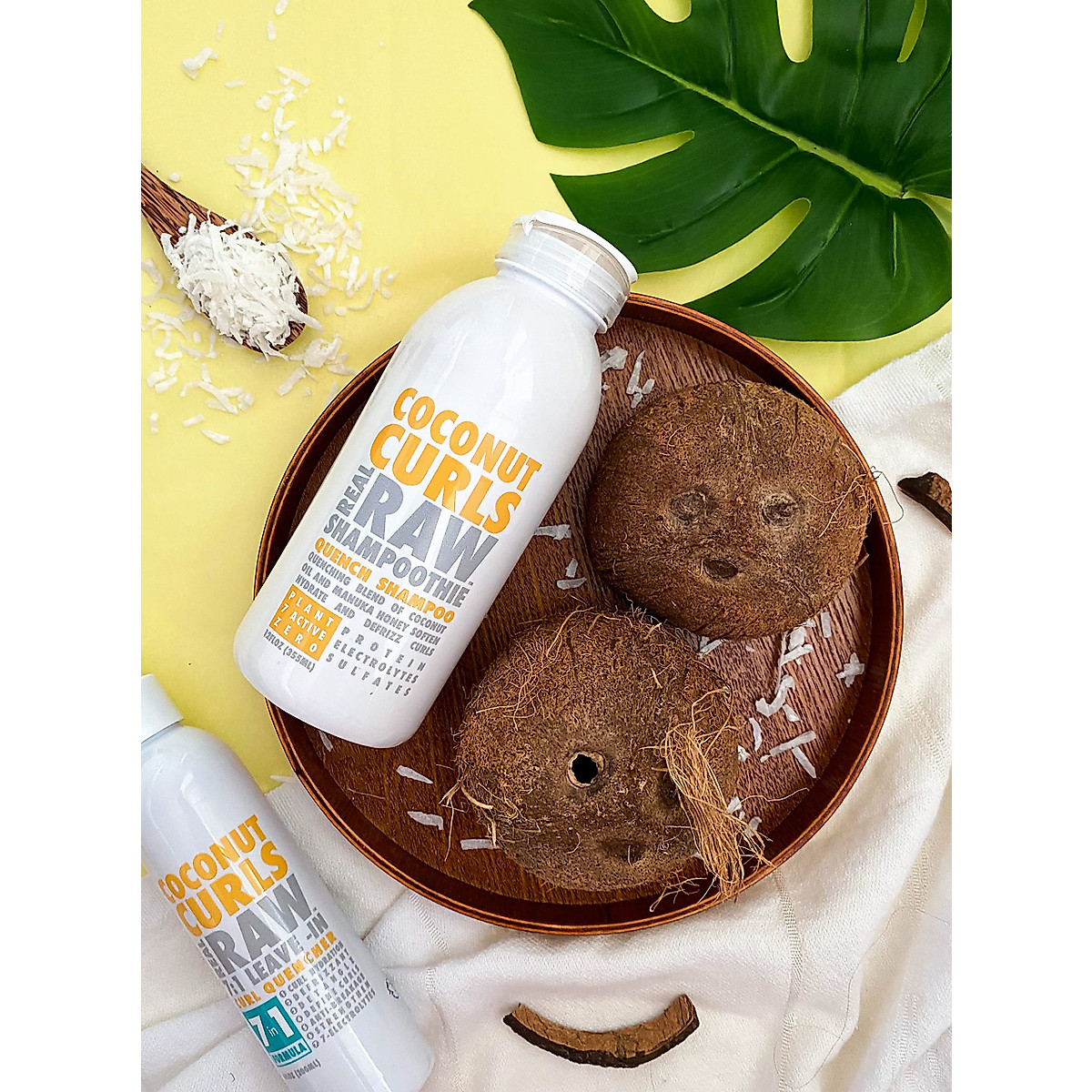 Real Raw Coconut Shampoo - Hydrate, Enhance, Define Curls - Defrizz and Detangle 12 Fl Oz