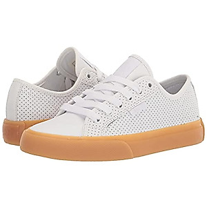 DC Women's Manual Skate Shoe, White/Gum, 9.5