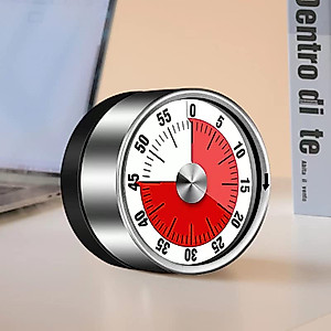 Kitchen Timer Reminder Manage Timers Egg Timer Mechanical Timer Countdown Timer Alarm Clock Refrigerator Magnetic for Cooking,Baking,Working (Black)