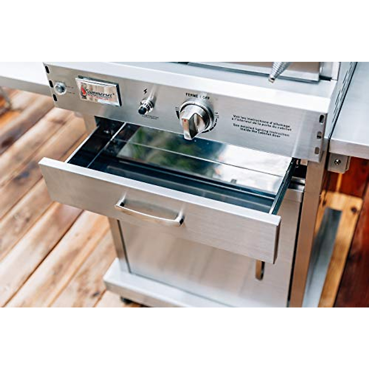 Summerset 'The Oven' Outdoor Freestanding Large Capacity Gas Oven with Pizza Stone, Smoker Box and Mobile Cart, 304 Stainless Steel Construction, Natural Gas