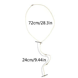 Artmiss Wedding Bridal Backdrop Necklace Crystal Back Necklace Gold Jewelry for Women