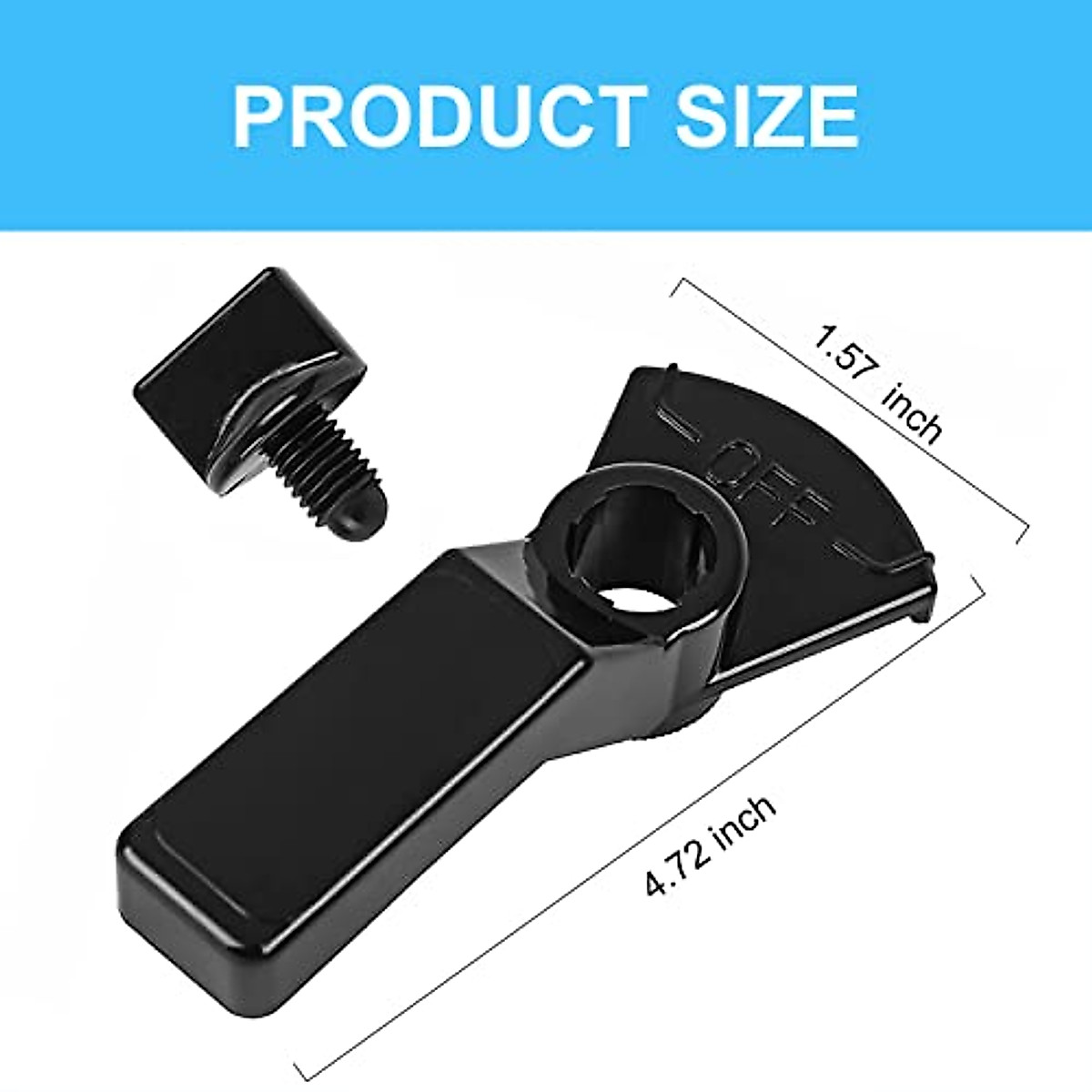 ChangTa Never Lube Valve Handle R0487200/7433 and Knob 4603/R0486900 Replacement Kit Fits Zodiac Jandy 2-Port/3-Port NeverLube Valve Handles 4733, R0487200, 1301 - Black(2 Pack)