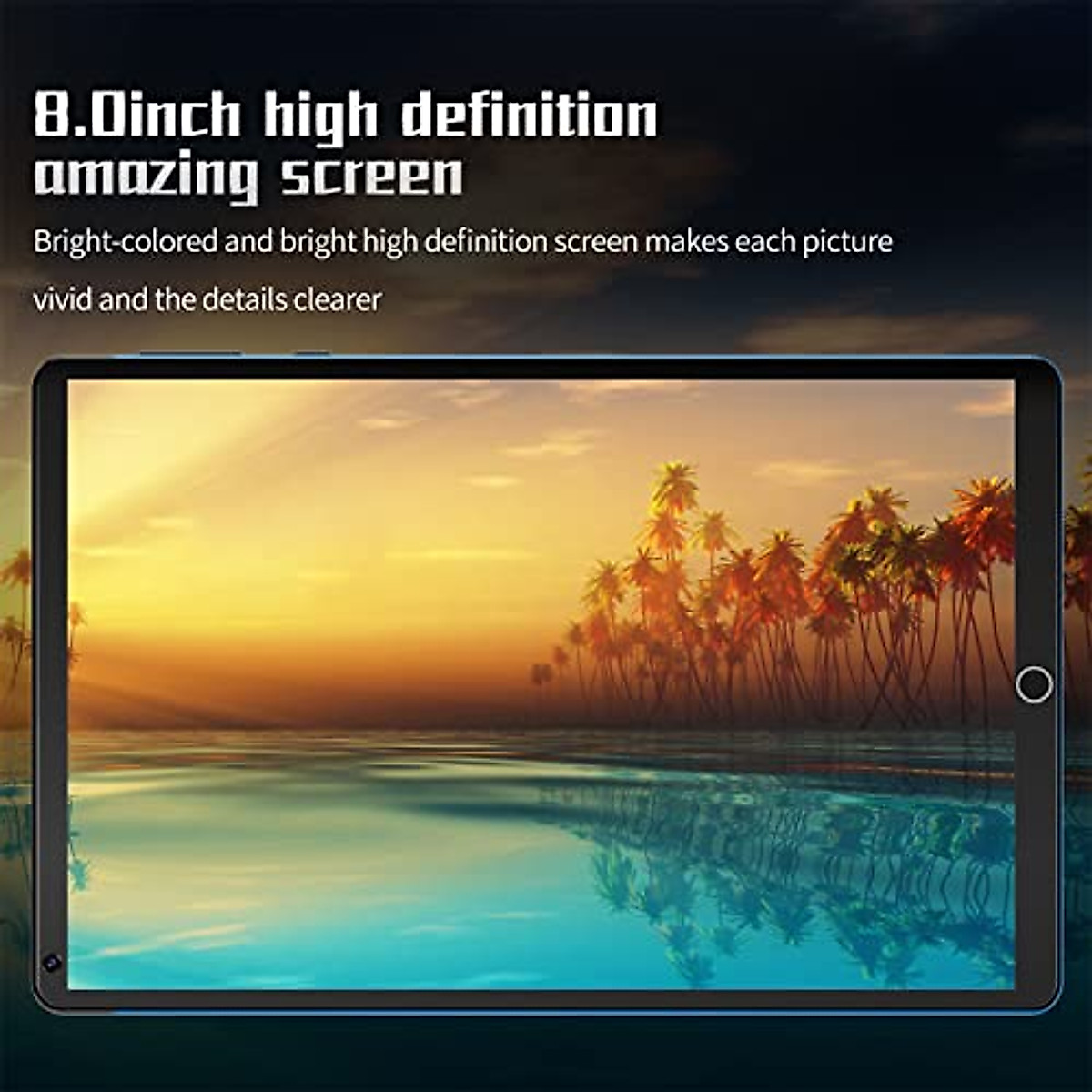 Tablet Android 5.1 Operating System 8.0-inch HD Display Quad Core Processor 1GB RAM and 16GB ROM TF Expansion Support Built-in WiFi Bluetooth GPS Tablet