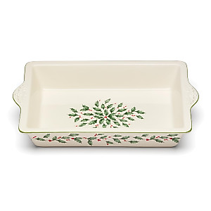 Lenox Holiday Rectangular Baker, 5.05 LB, Red & Green