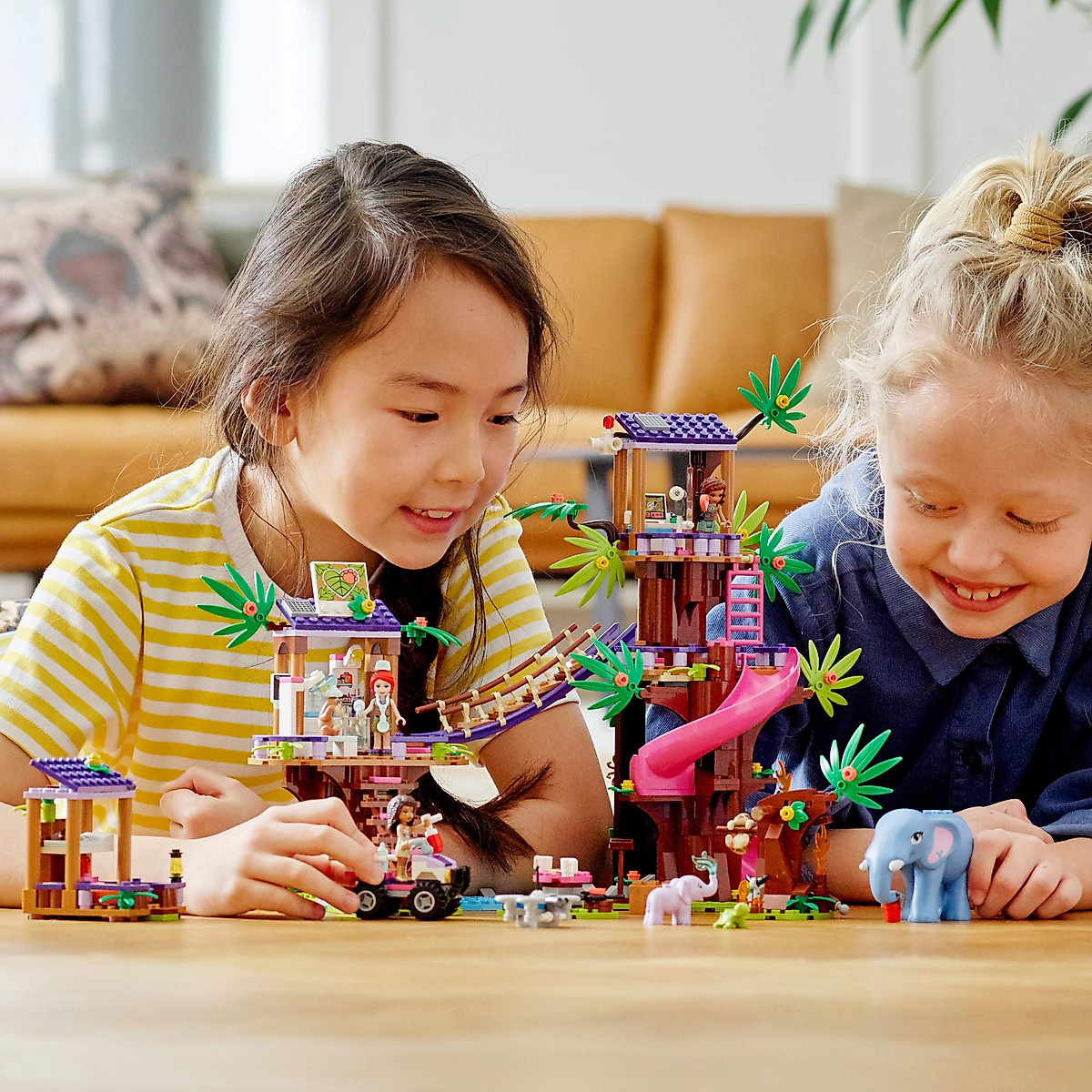 LEGO Friends Jungle Rescue Base 41424 Building Toy for Kids, Animal Rescue Kit That Includes a Jungle Tree House and 2 Elephant Figures for Adventure Fun (648 Pieces)