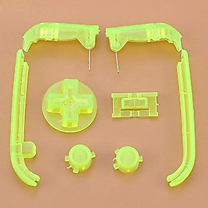 Plastic DPads Power ON Off Buttons for Gameboy Advance A B L R Buttons Frame GBA Buttons (Clear Yellow)
