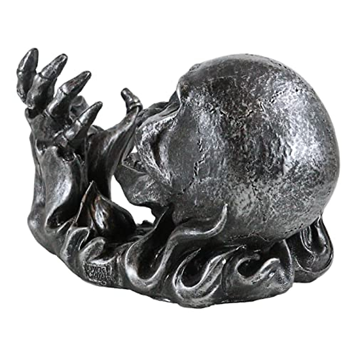 Ebros Dead Rising Skull Hell's Booze Flame Skeleton Wine Holder Figurine 11.25" L Halloween Party Hosting Centerpiece Decor