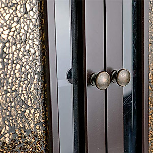 Teamson Home Windsor Over The Toilet Removable Wall Medicine Cabinet with 1 Fixed and 1 Adjustable Shelves 3 Storage Spaces 2 Glass Mosaic Doors and Rubbed Bronze-Finished Knobs, Dark Espresso