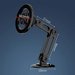 FULLIKES Magnetic Car Mount for Cell Phone, Compatible with MagSafe Car Mount, Cell Phone Holder Car Magnetic with Adjustable Arm, Magnet Phone Holder for Car, Gifts for Men Women