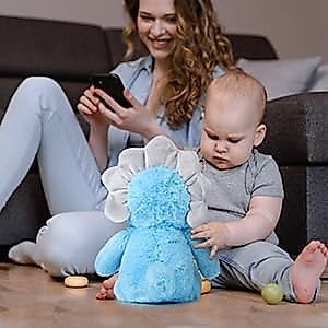 VANLINNY Blue Dinosaur Stuffed Animals, 9" Valentines Day Gifts for Kids, Soft Stuffed Dinosaur Toys, Cute Triceratops Figure, Birthday Xmas Gifts for Boys and Girls 3 4 5 6 7 8