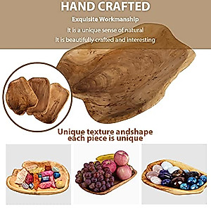 Hurricom Root Wood Dish, Vintage Ring Dish Hand Carved Artworks - 13-14 inch,Oval Shape Party Platter and Tray for Sandwich Bread Serving, Appetizer Display