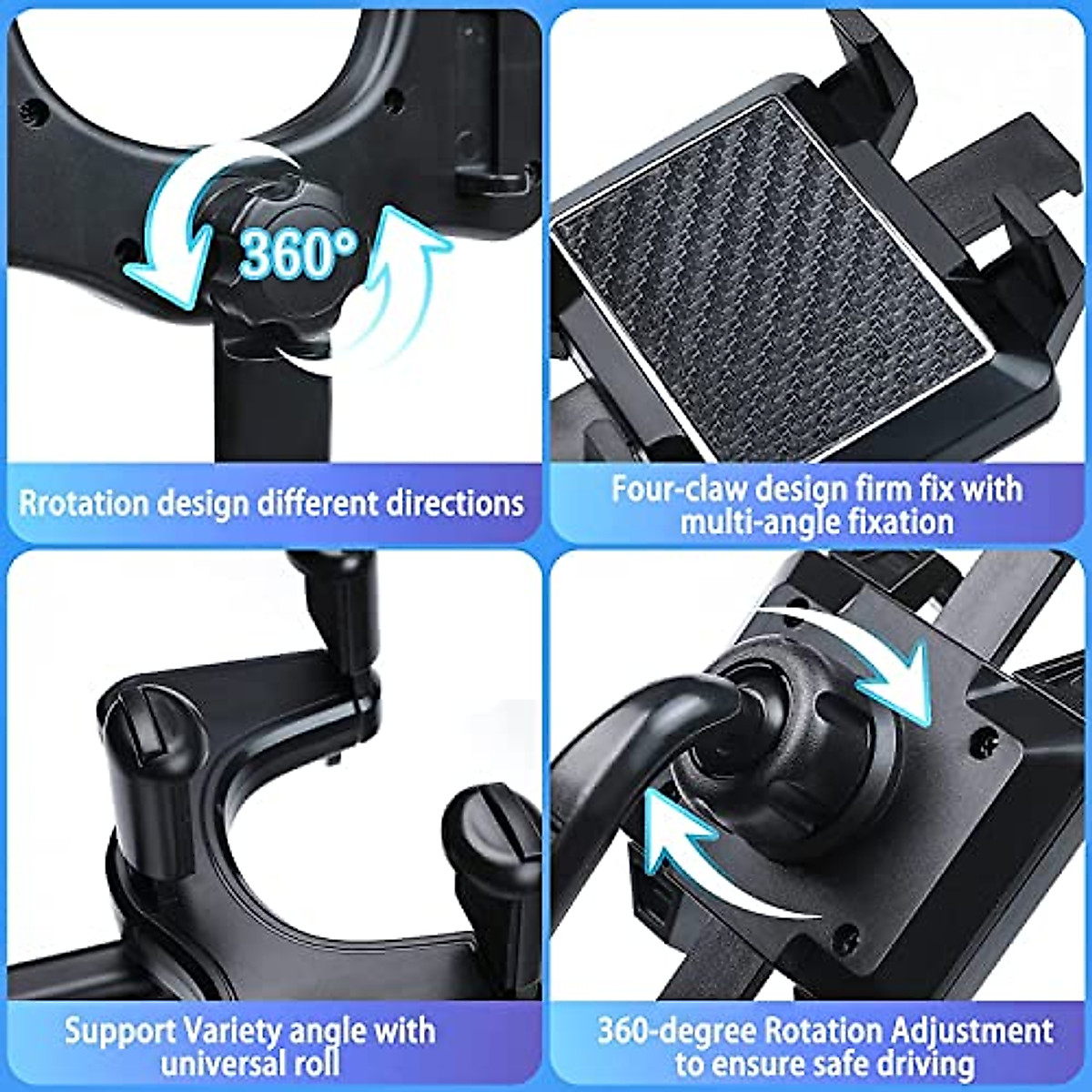 2 Pack Rearview Mirror Phone Holder for Car 360°Rotatable and Retractable Car Phone Holder Multifunctional Adjustable Phone Navigation Holder Universal Car Rearview Mirror Bracket for All Phones